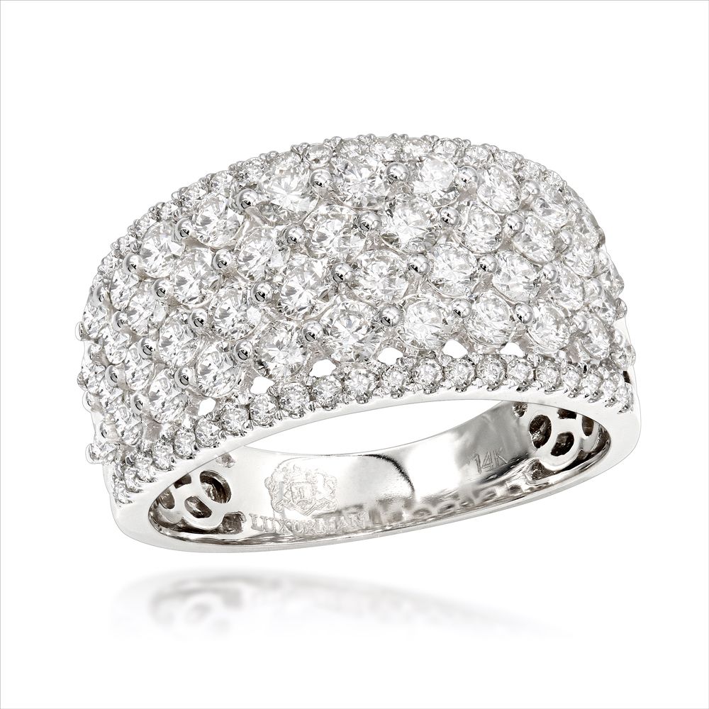 Exclusive 14K Gold & 2 Carat Diamond Wide Wedding Band for Women Exclusive 14K Gold & 2 Carat Diamond Wide Wedding Band for Women